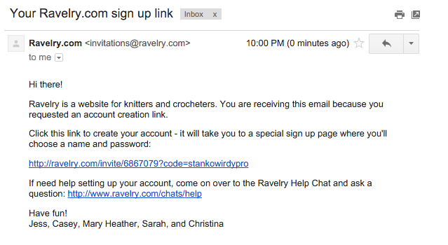 How to sign up for Ravelry – web-goddess